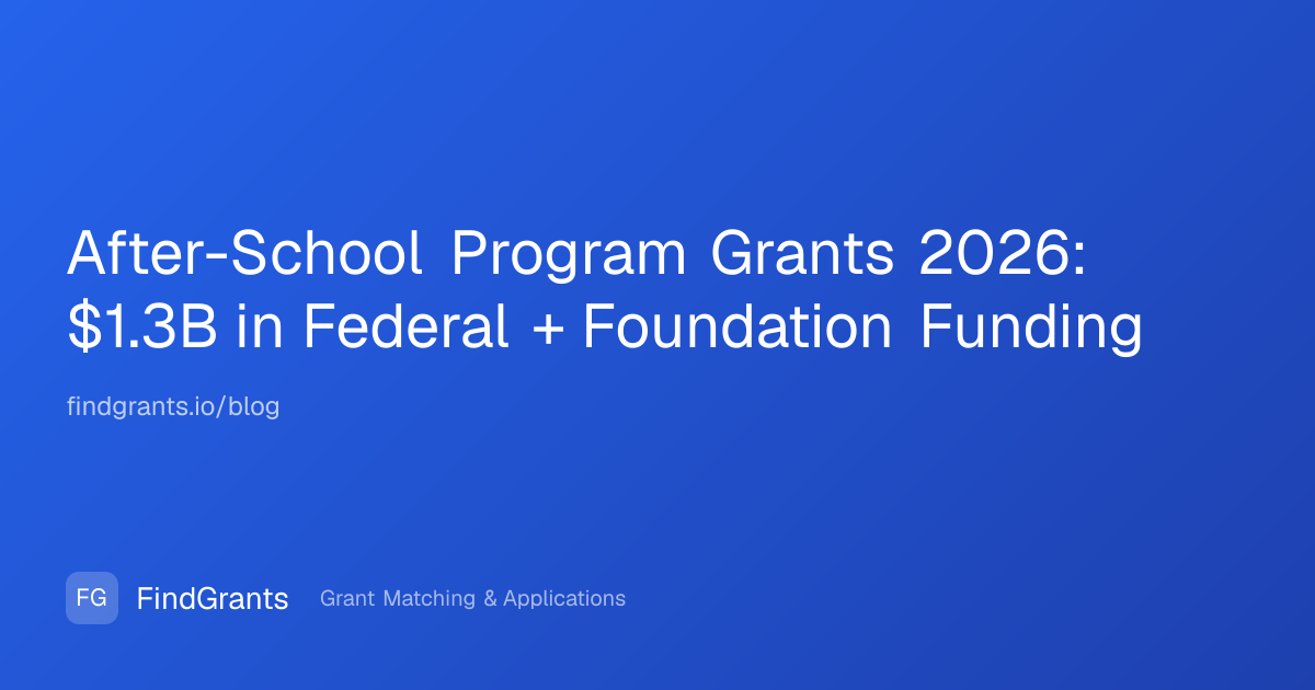After-School Program Grants 2026: $1.3B in Federal + Foundation Funding ...