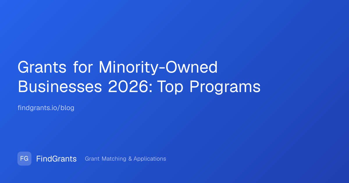 Grants for Minority-Owned Businesses 2026: Top Programs | FindGrants